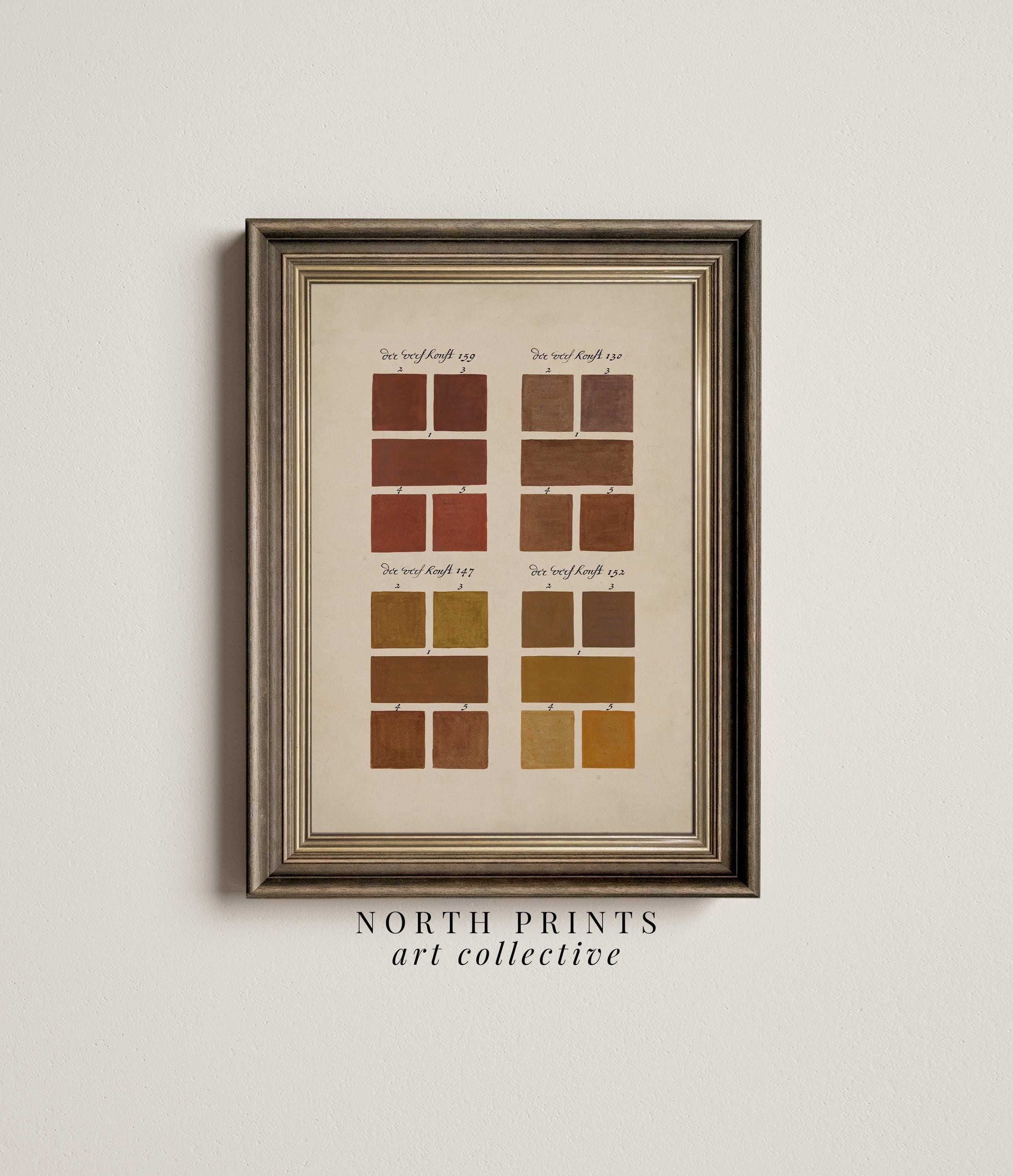 Fall Color Chart Print: Vintage Farmhouse Autumn Palette (Printable ...