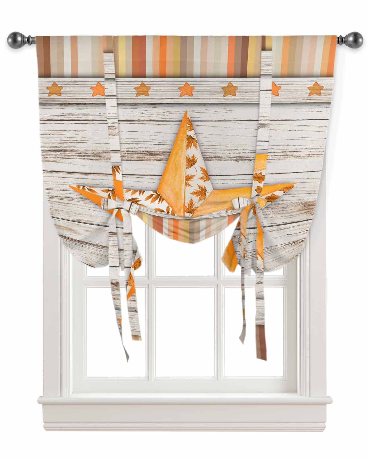 Fall Country Star Tie Up Curtains for Kitchen Bathroom Bedroom Windows ...