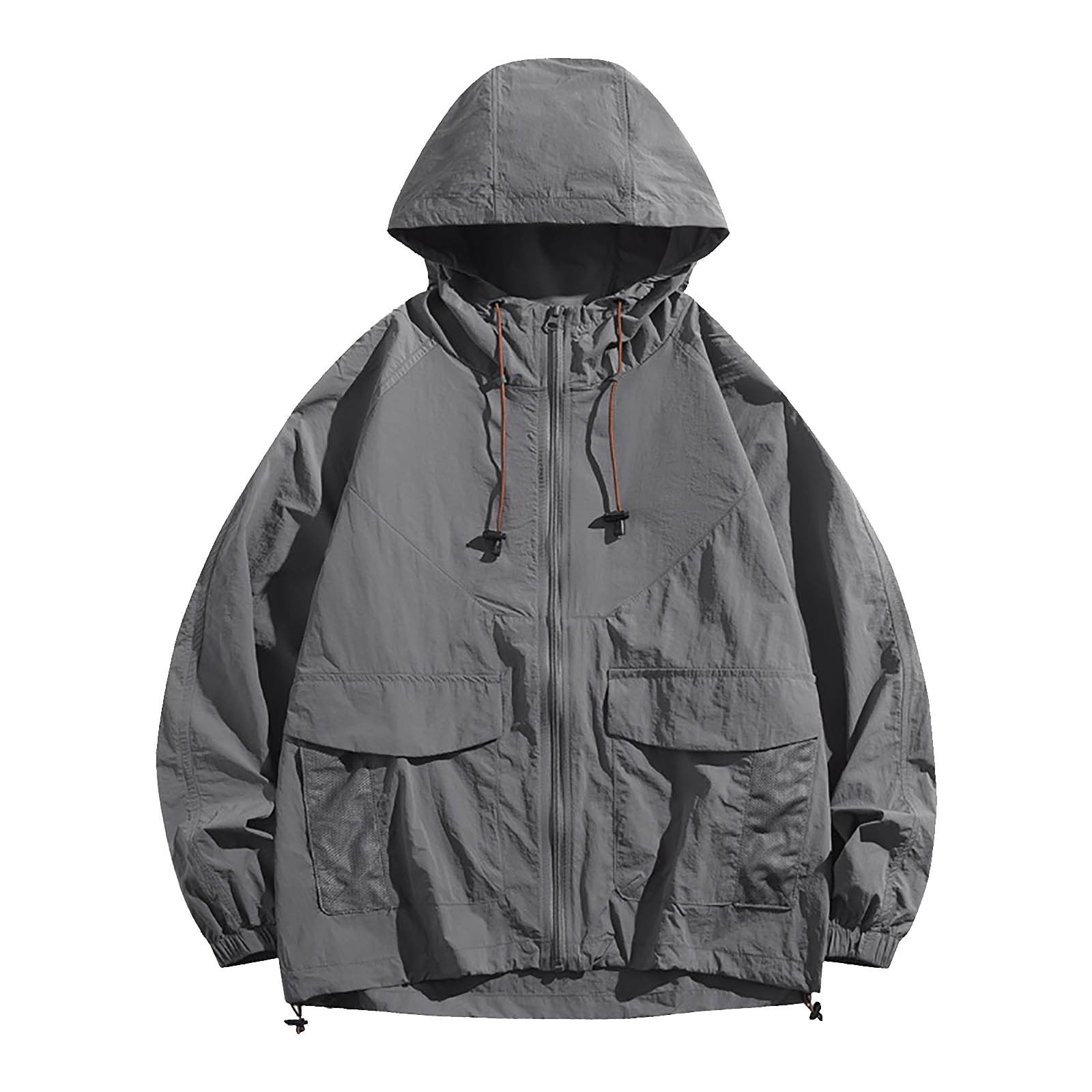 Fall Deals Under $10 Men Full Zip Up Jacket Coats Breathable Quick Dry ...