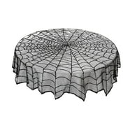 WeowiYief Festives Spiderweb Tablecloth Black Lace Spider Party Table Decor Curtain，Decorative ...
