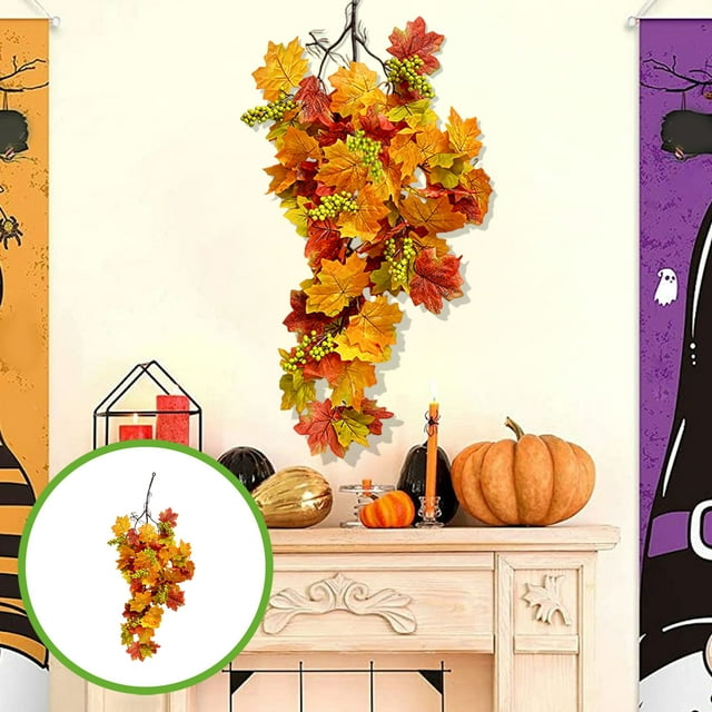 Fall Decor Clearance! Suncoda Fall Leaves Decor Rattan, Maple Leaf ...