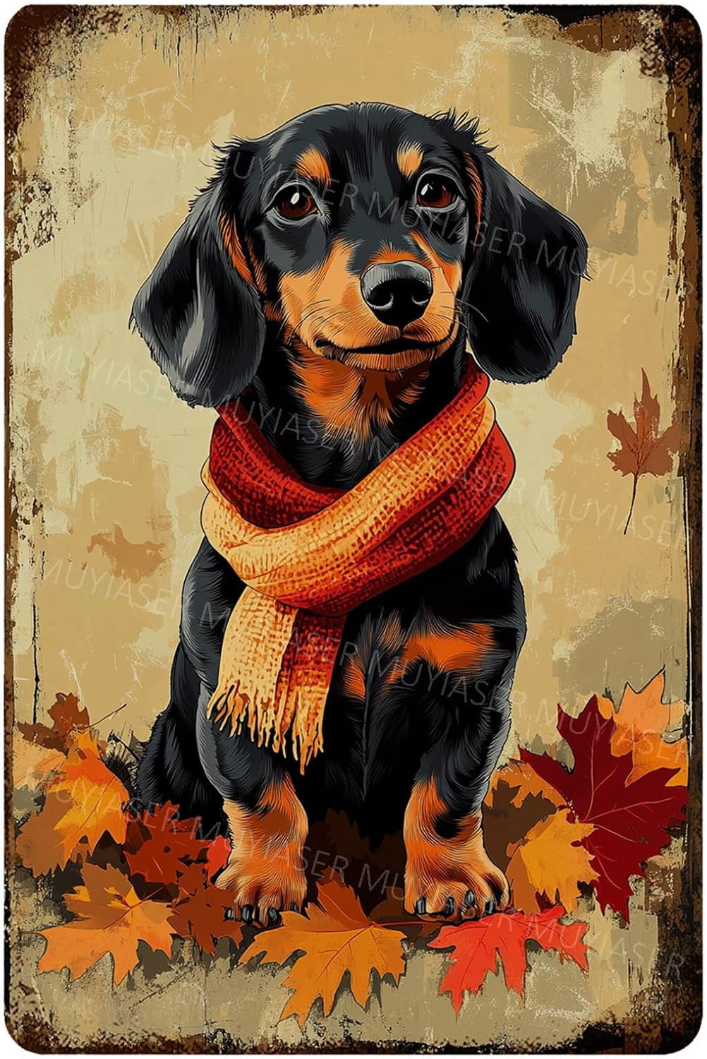 Fall Decor Dachshund Dog Metal Tin Sign Rerto Sign Aluminum Vintage ...