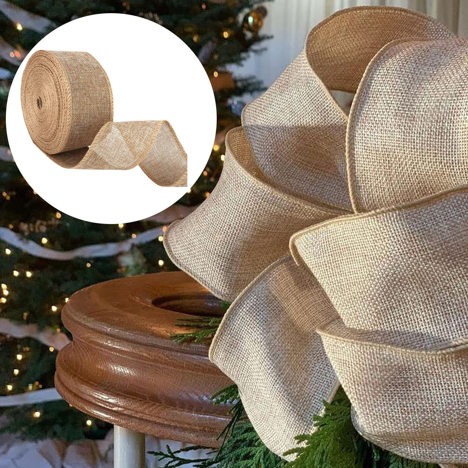 Fall Decor Fish Silk Fabric And Yellow Flax Rope Silk Ribbon Burlap ...