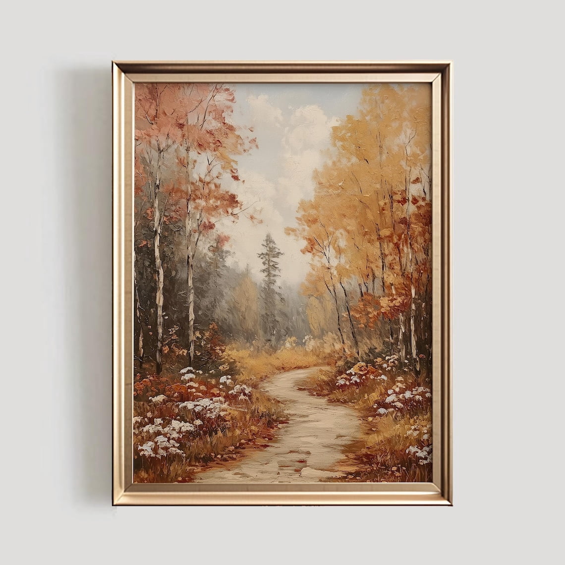 Fall Decor Landscape Print, Fall Wall Art, Vintage Style Autumn, Fall ...