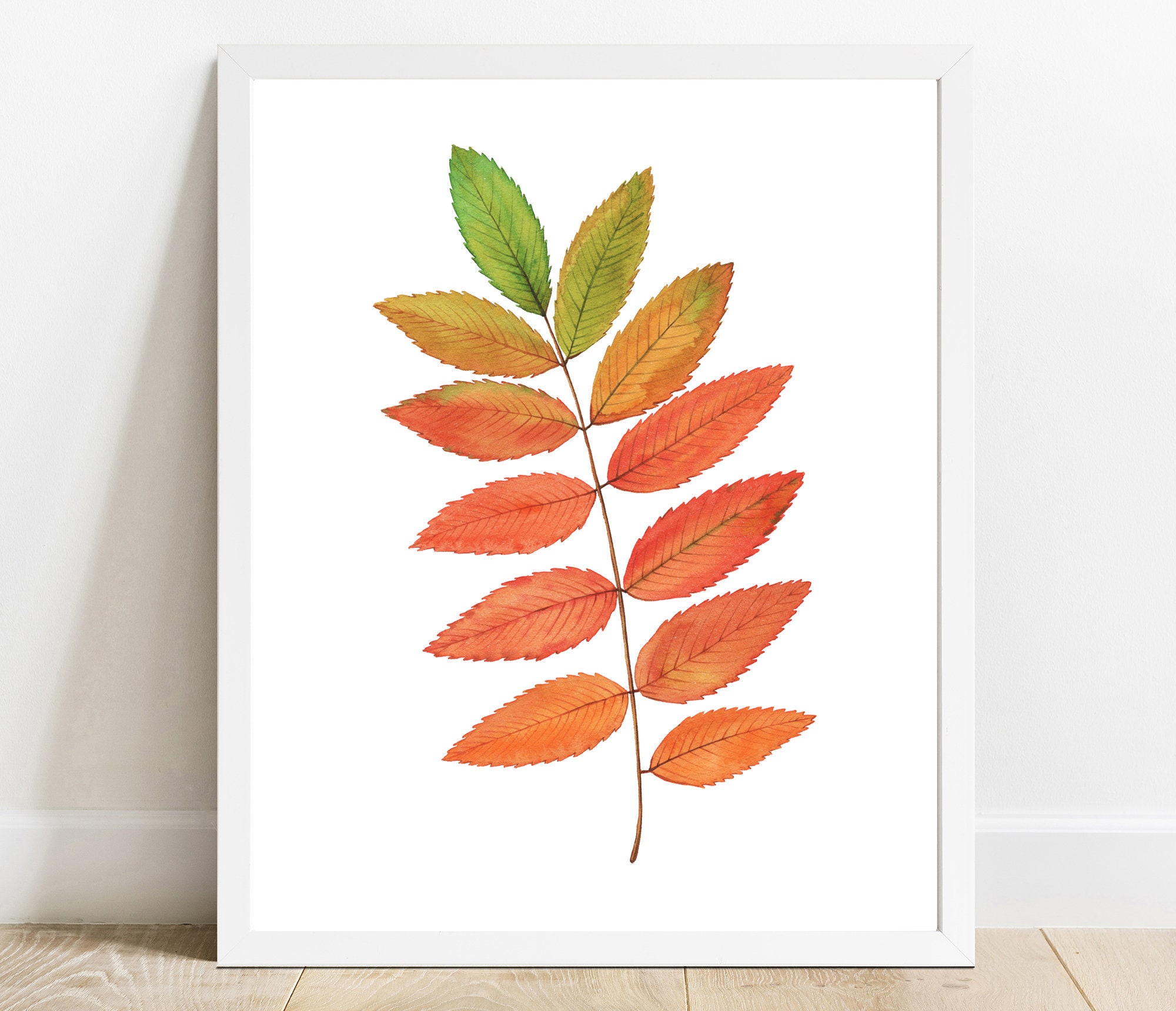 Fall Decor Print,Fall Leaves Print, Watercolor Printable Wall Art ...