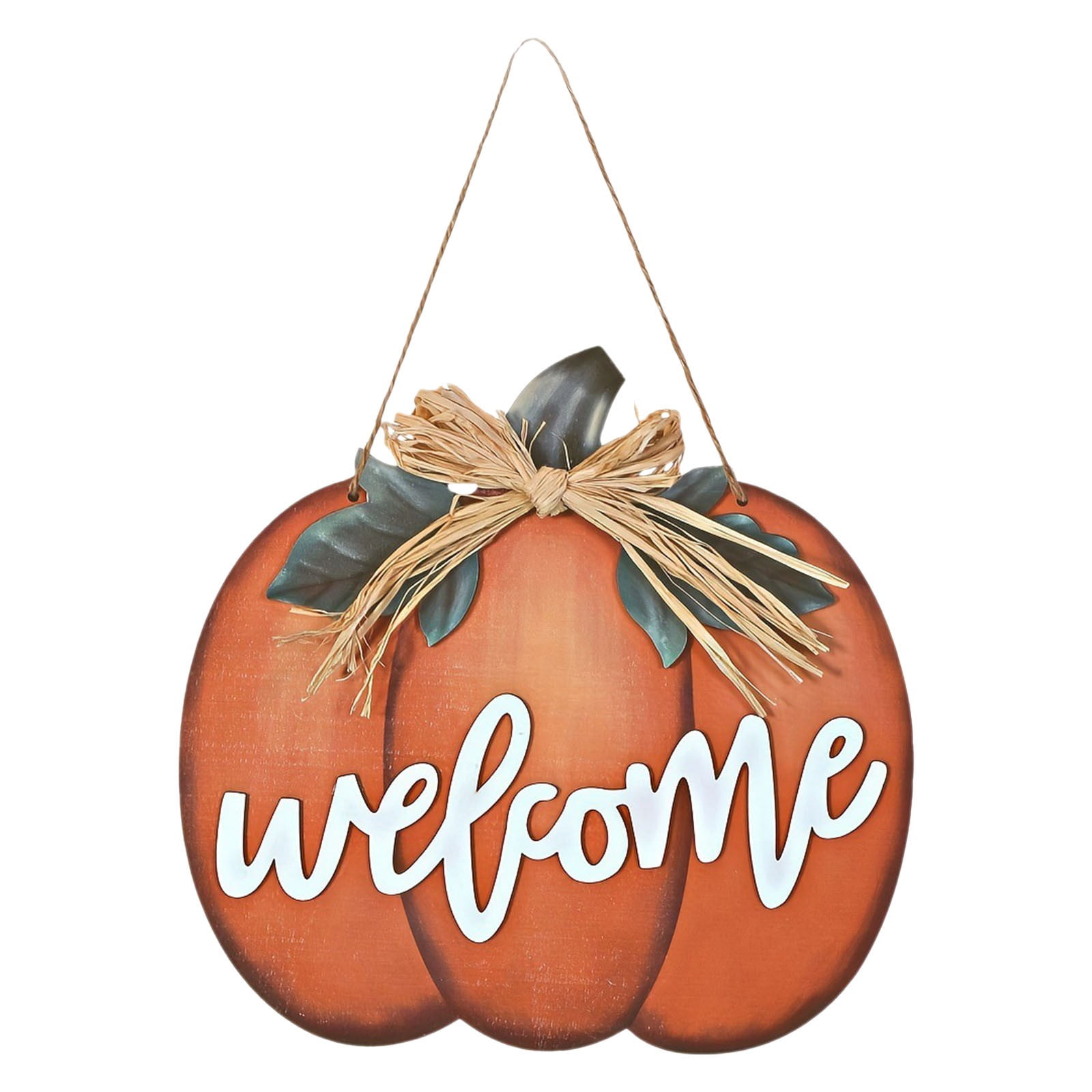 Fall Decor Pumpkin Welcome Sign Thanksgiving Door Hanger Wooden Pumpkin ...