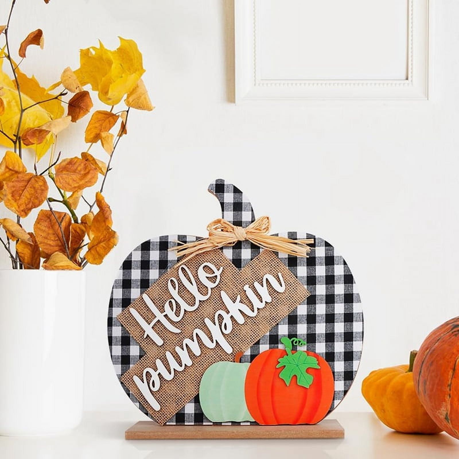 Fall Decor, Wooden Pumpkin Sign for Table, Fireplace and Desk Decor ...