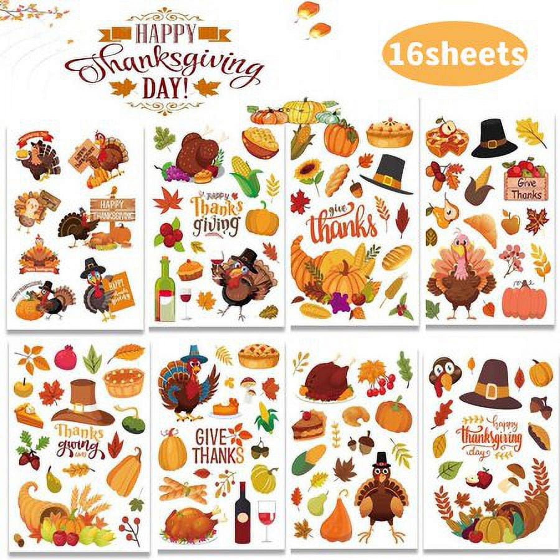 Fall Decoration Thanksgiving Stickers Fall Stickers Turkey Window ...