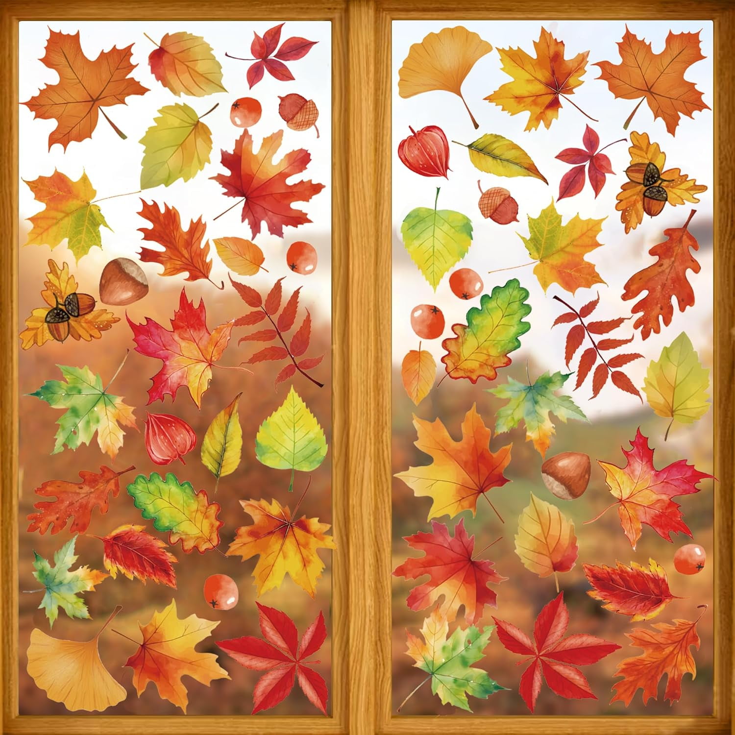 Fall Decorations - 6 Sheets Fall Window Clings for Glass Windows Autumn ...