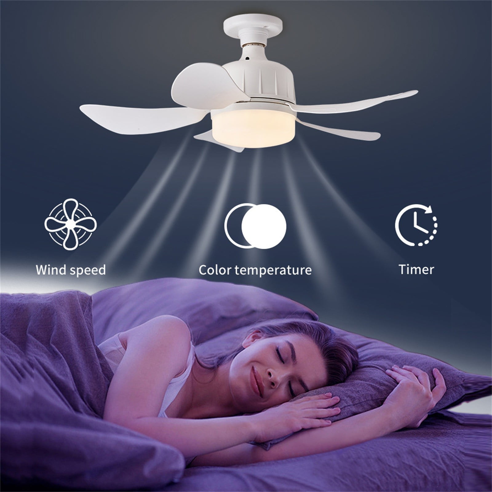 Fall Decorations For Home 17.7 Inch E26/E27 Base Small Ceiling Fan With ...