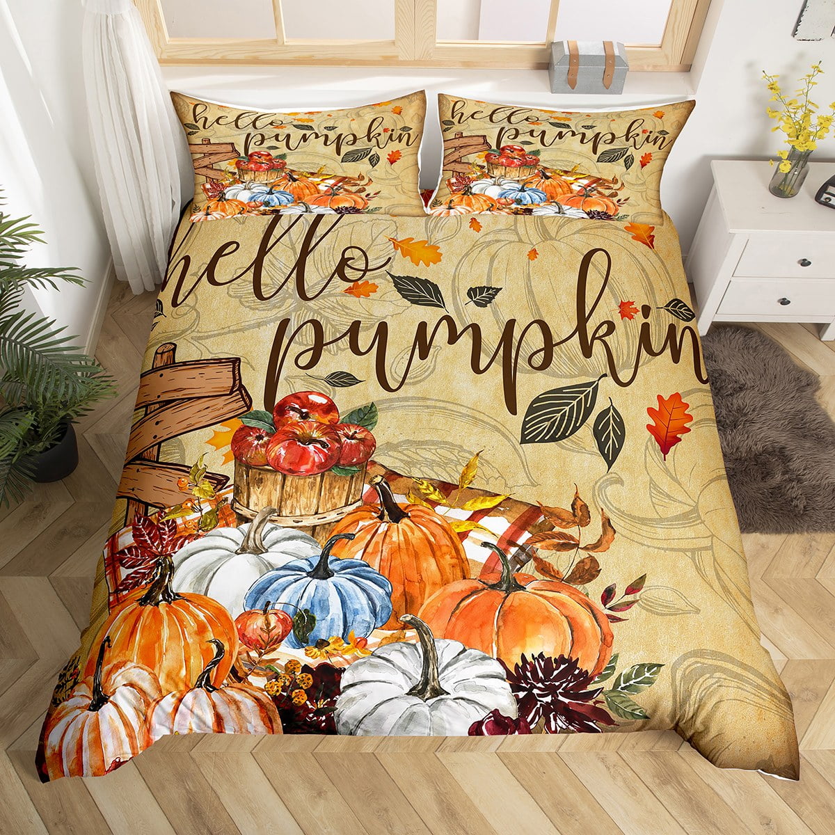 Fall Decorations for Home,Autumn Harvest Theme Comforter Cover Maple ...