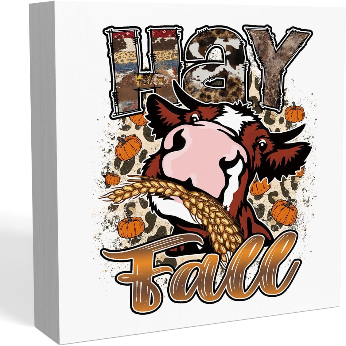 Fall Decorations for Home Office, Fall Decor, Fall Sign, Funny Fall Cow ...