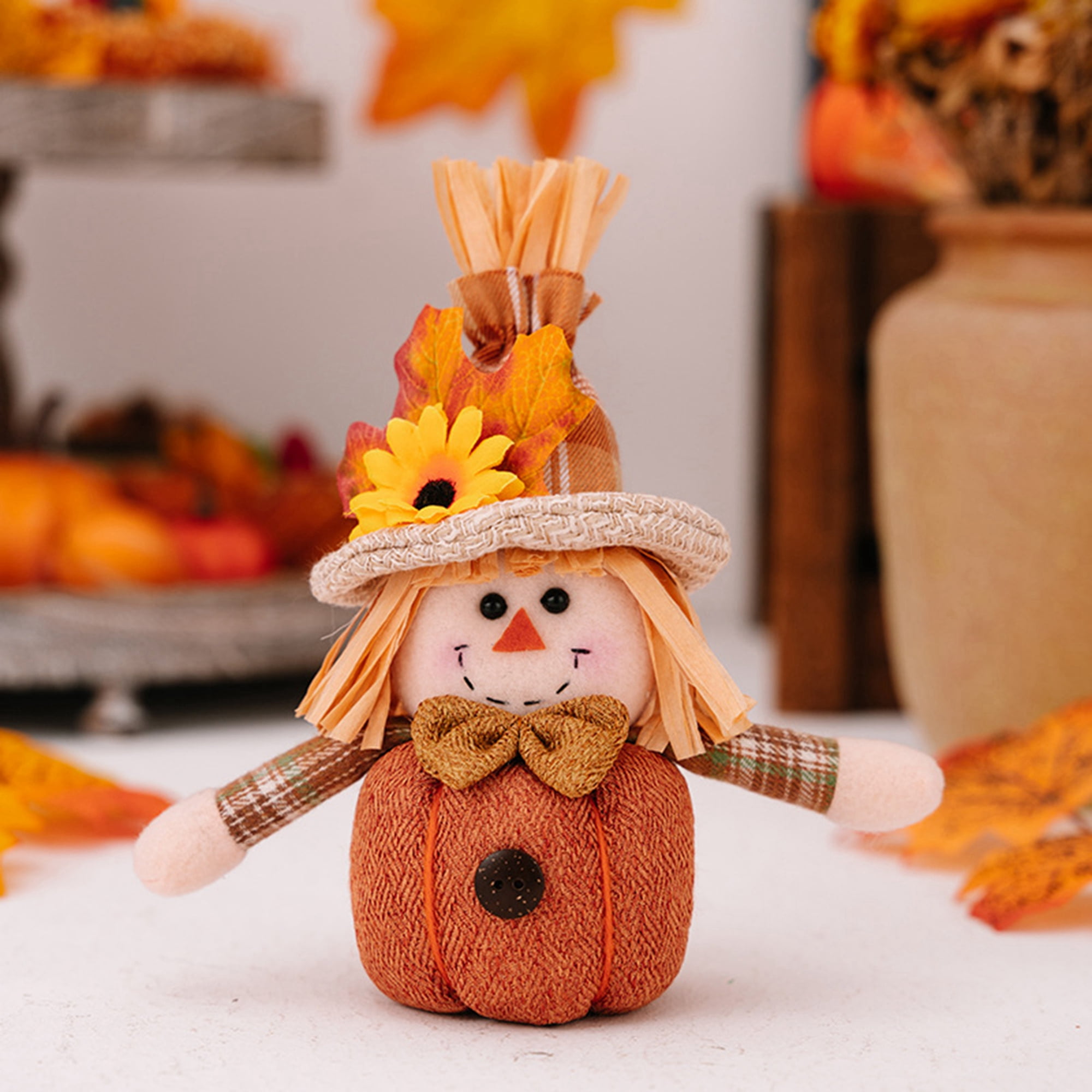 Fall Decorations for Home Thanksgiving Scarecrow Plush Handmade Sitting ...