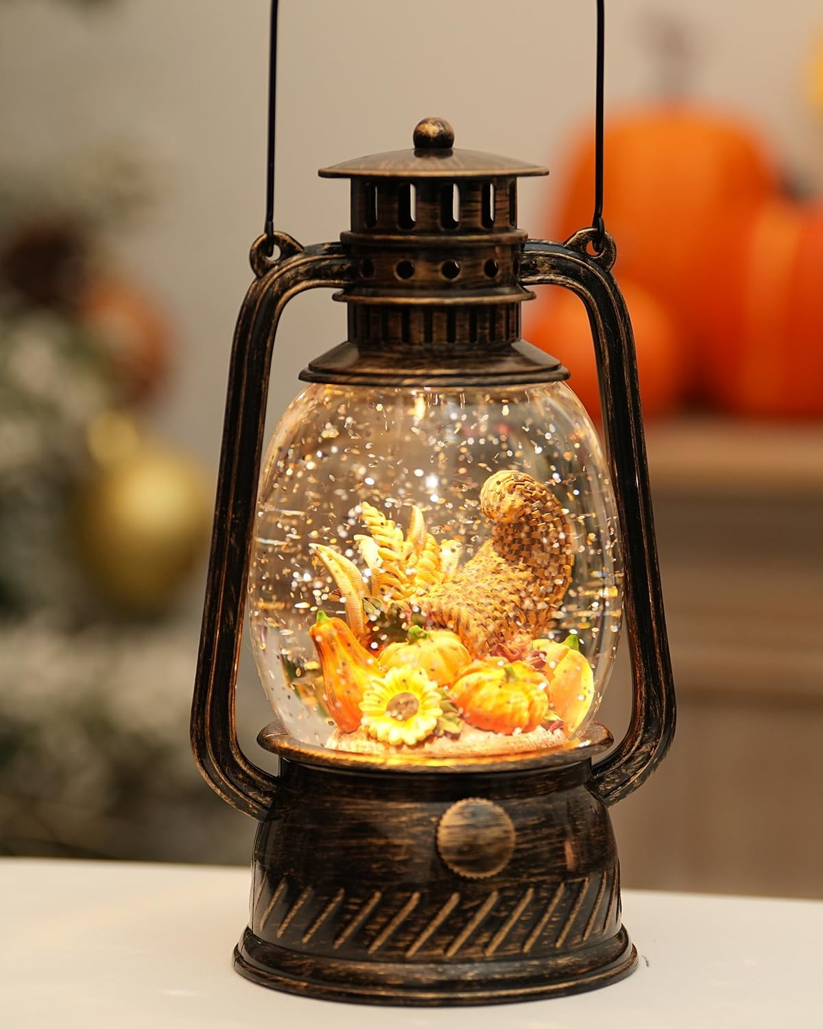 Fall Decorations for Home - Vintage Fall Snow Globe Lantern with 6H ...