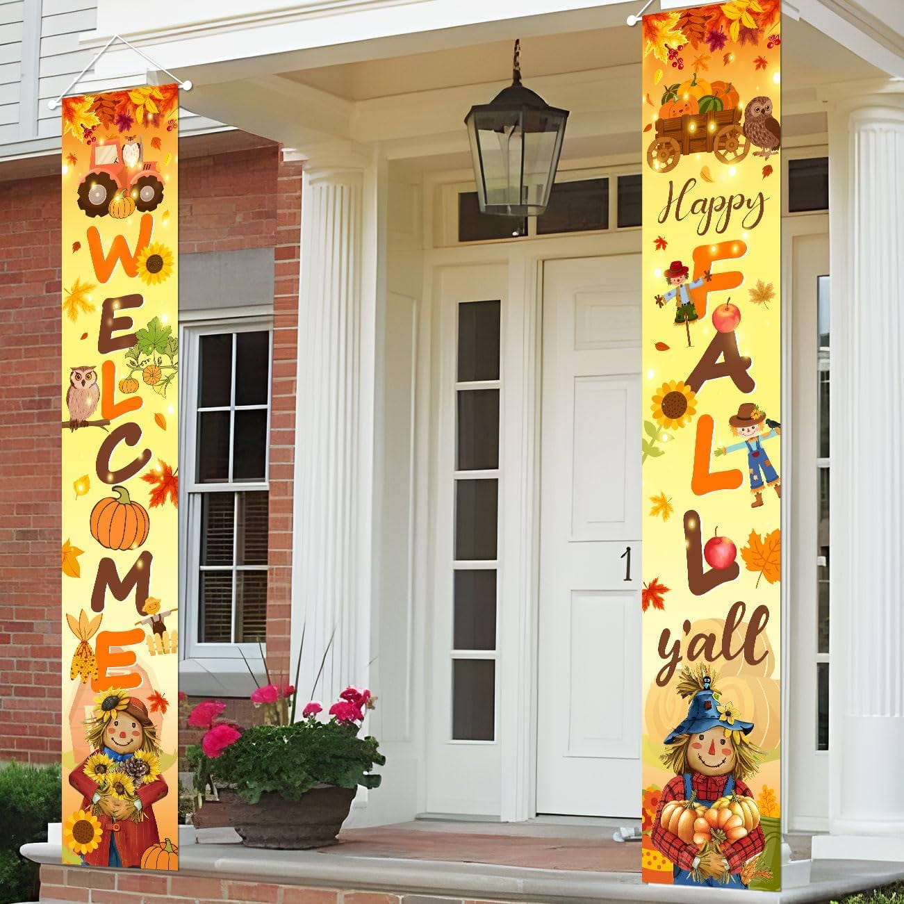 Fall Decorations Welcome Happy Fall Y''all Porch Banner Autumn ...