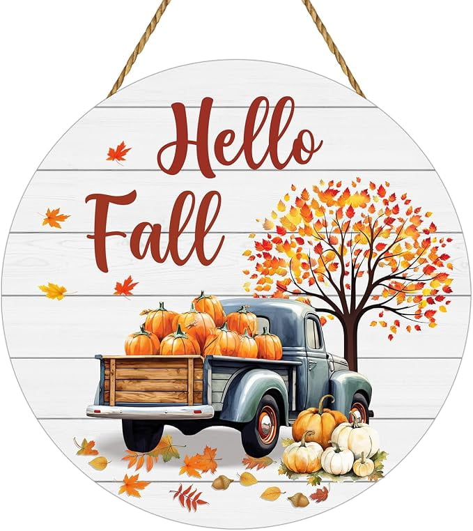 Fall Decorations for Home Fall Door Decor Hello Fall Wall Decor ...