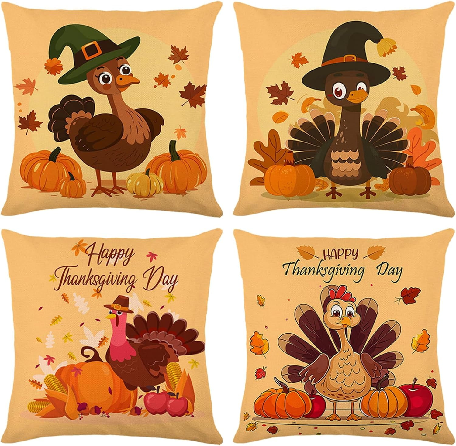 Fall Decorations for Home, Fall Pillow Covers 18x18 Set of 4 ...