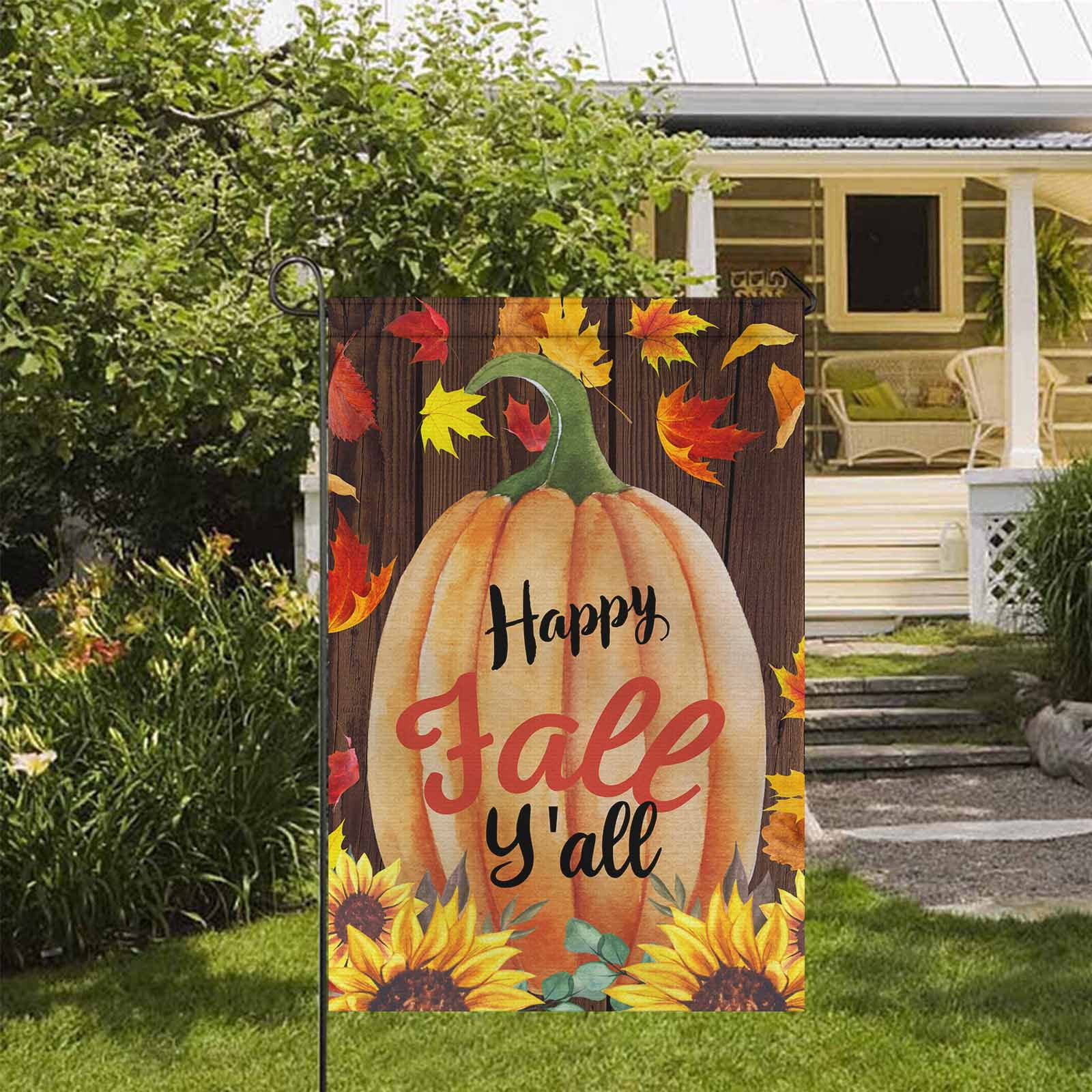 Fall Decorative Small Garden Flag Autumn House Yard Outside Pumpkin ...