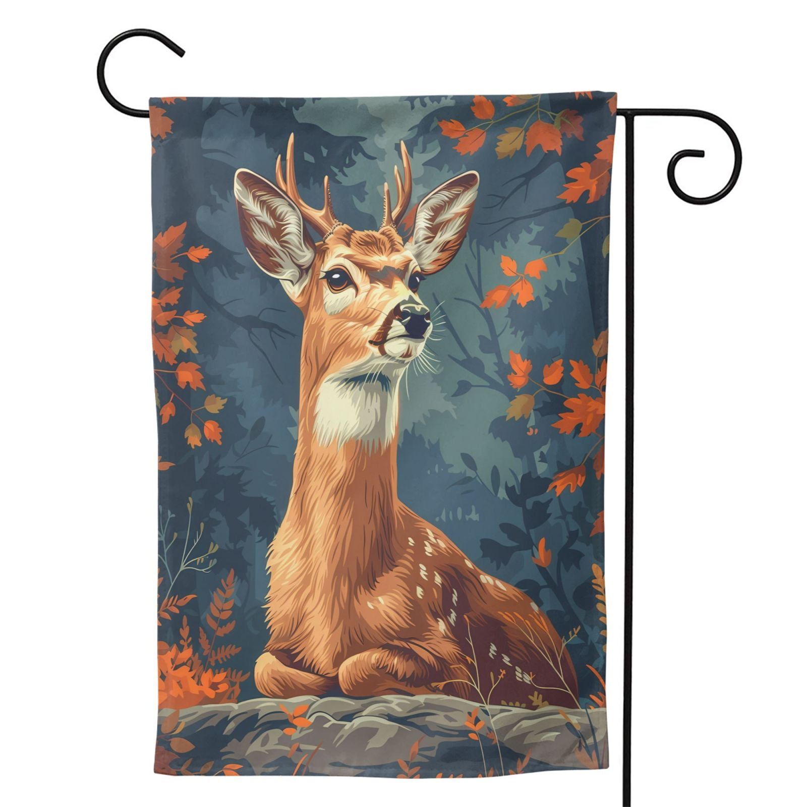 Fall Deer Garden Flag 28"X40" Outdoor Indoor Garden Decor Porch Banner ...