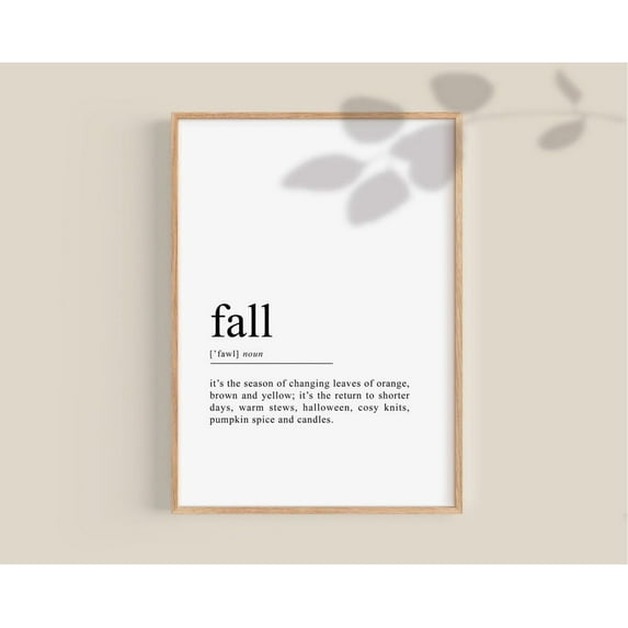 Fall Definition Poster Seasons s Autumn Seasonal Wall Decor Classroom ...