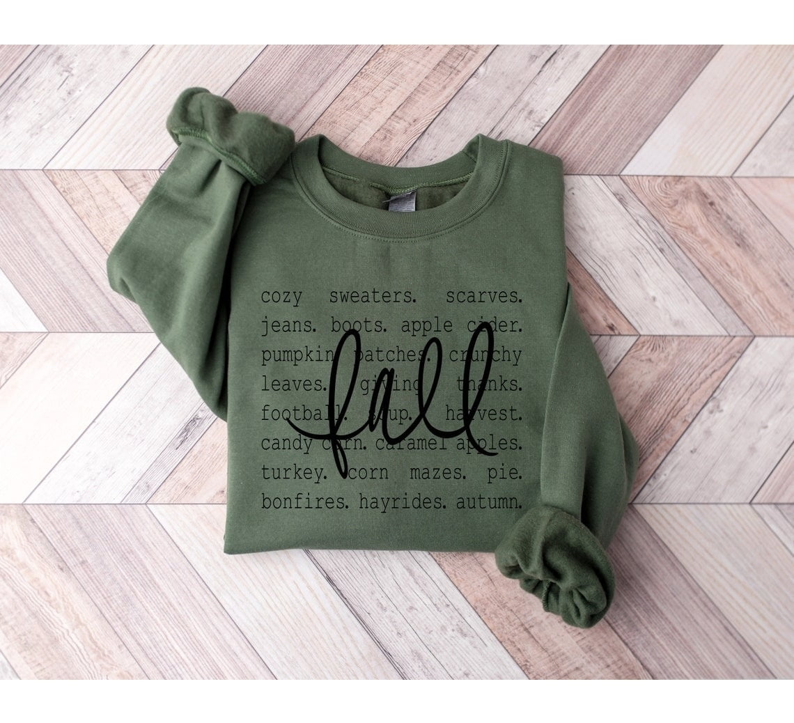 Fall Definition Sweatshirt, Cozy Autumn Sweatshirt, Fall Words Seasonal ...