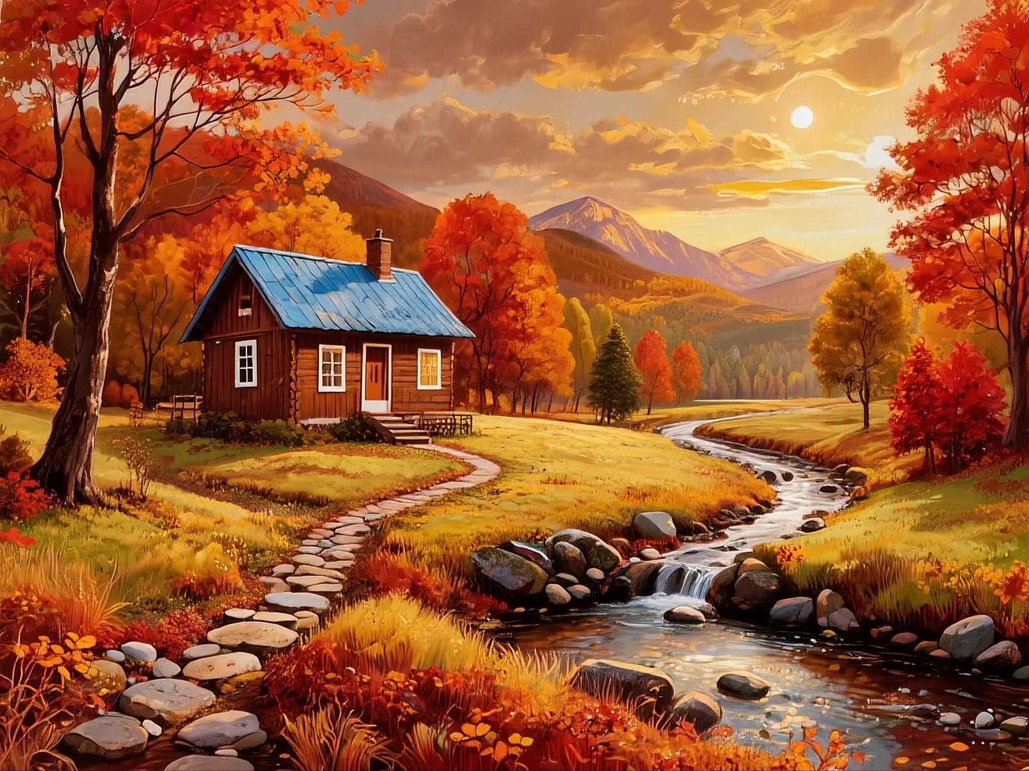 Fall Diamond Painting Kits for Adults - Autumn Landscape Diamond Art ...