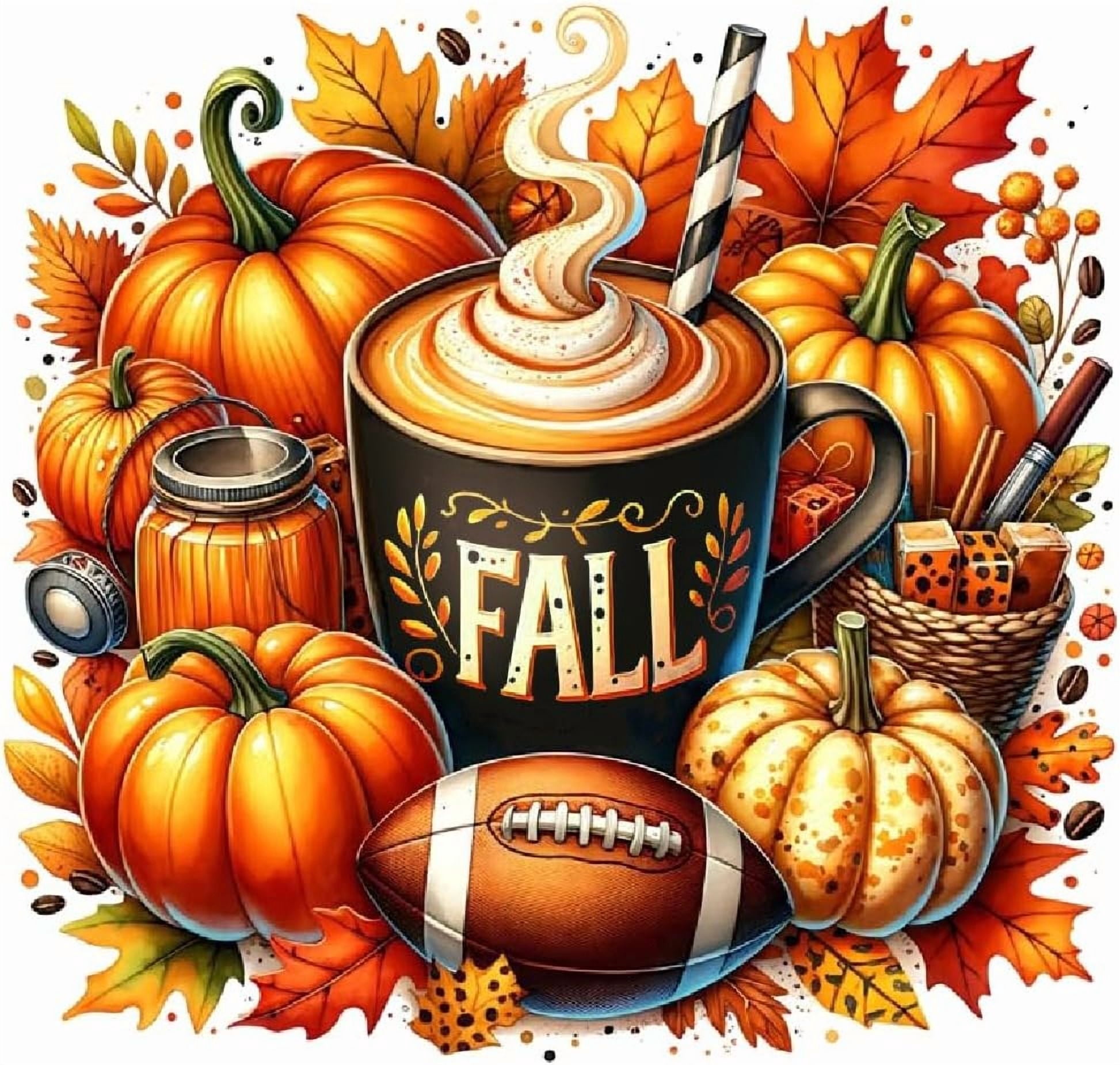 Fall Diamond Painting Kits for Adults, 5D DIY Pumpkin Diamond Art Kits ...