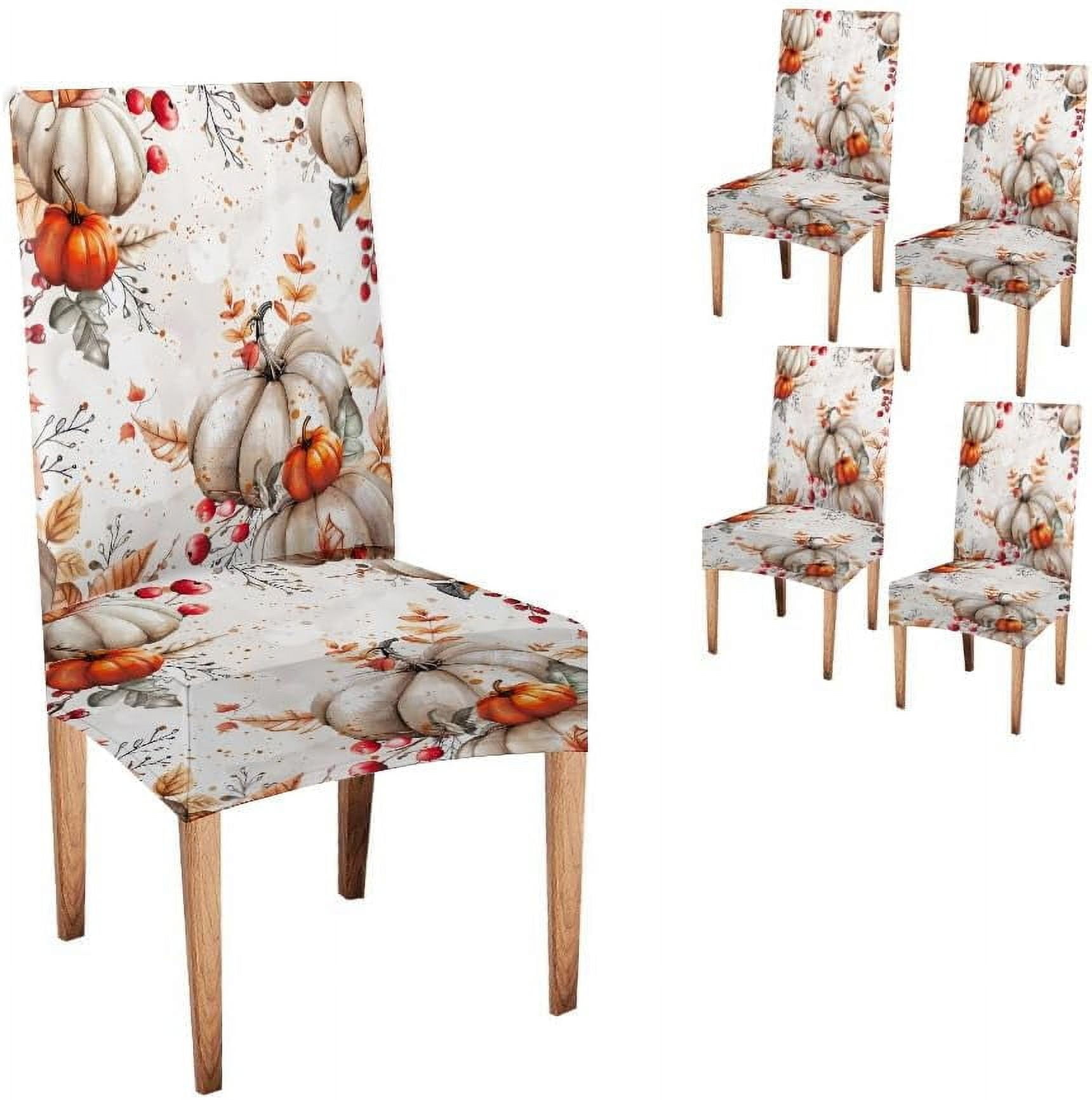 Fall Dining Chair Covers Set of 4 Stretch Parsons Chair Slipcovers ...