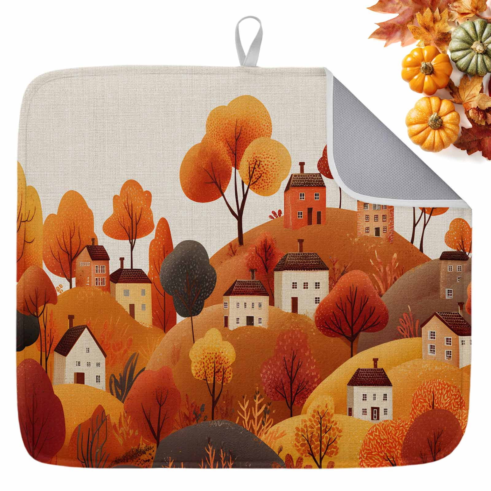 Fall Dish Drying Mat for Kitchen Counter Hill House Drying Pad ...