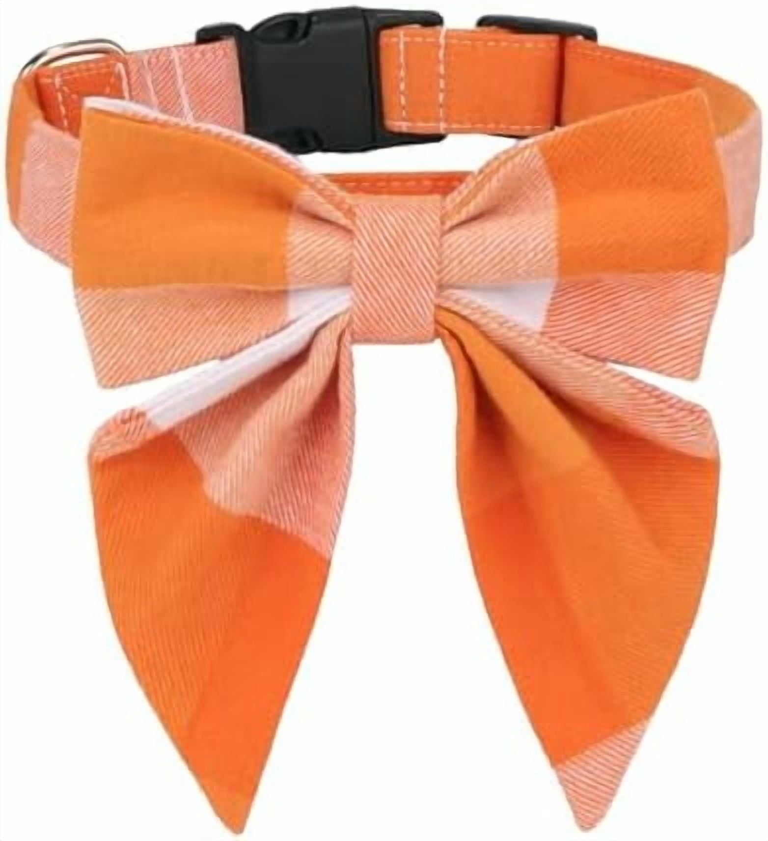 Fall Dog Collar with Bow, Adjustable Orange Halloween Thanksgiving ...