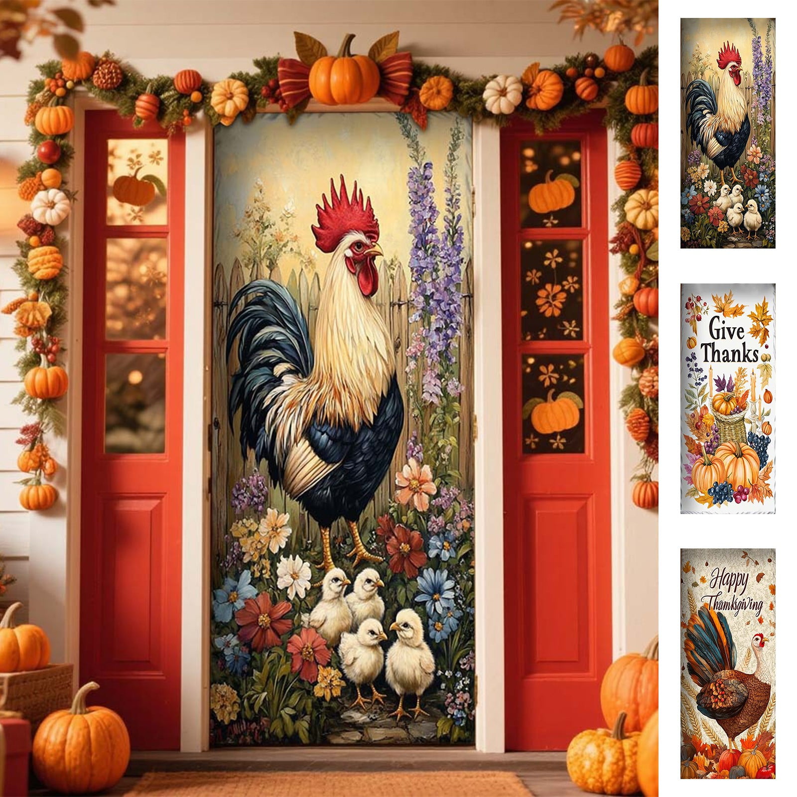 Fall Door Cover Thanksgiving Door Cover 35X78 Inch Fall Pumpkin Door ...