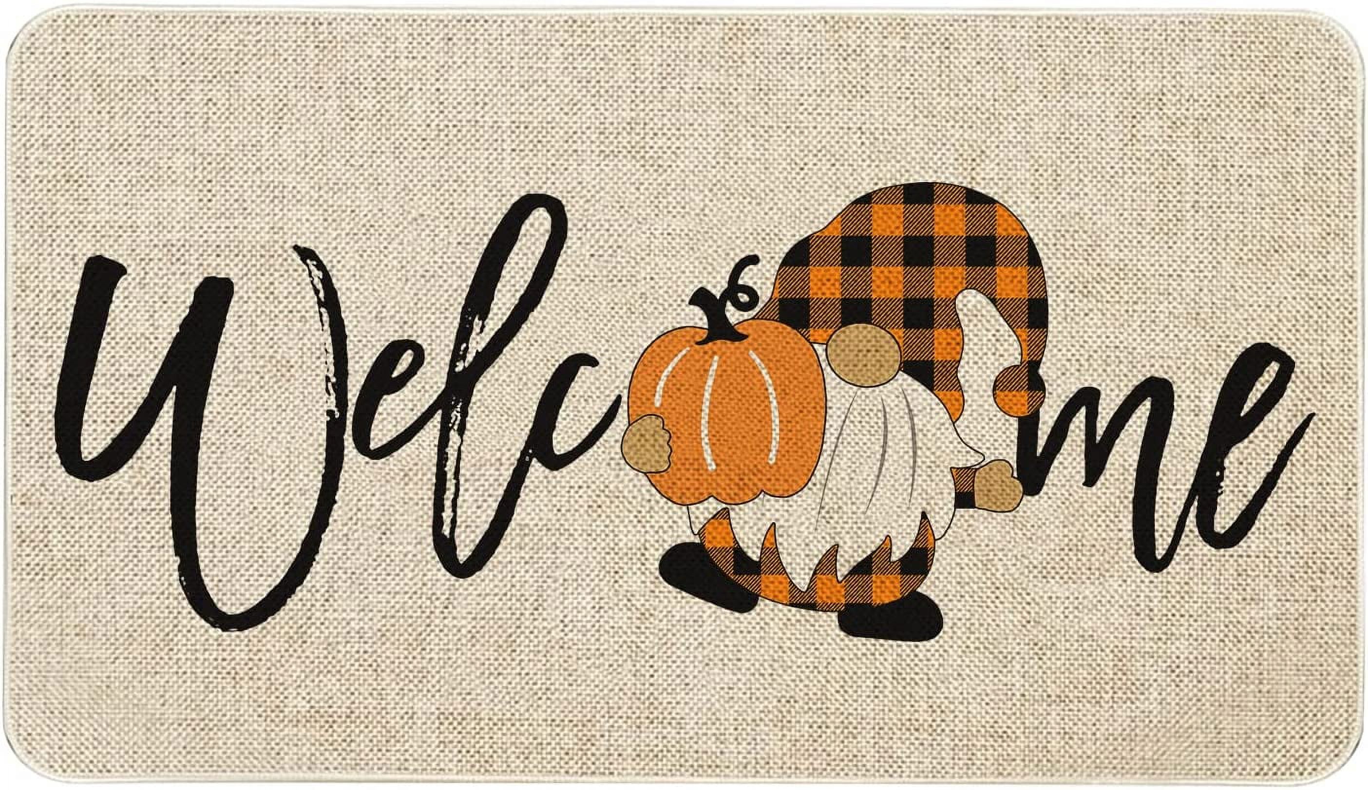 Fall Door Mat 30 X 17 Inch Fall Gnome Pumpkin Doormat Indoor Outdoor ...