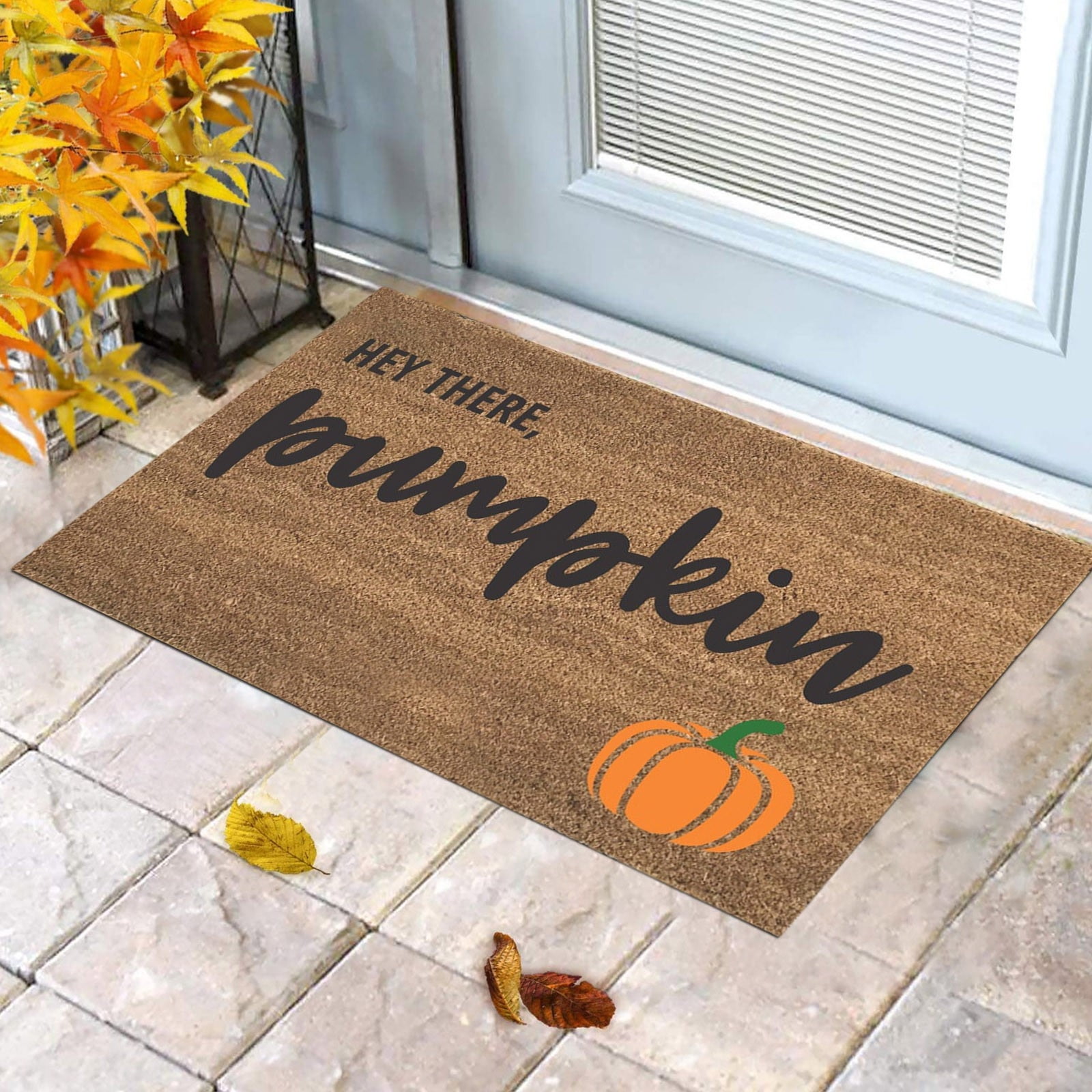 Fall Door Mat, Hey There Pumpkin Doormat, Autumn Decorative Entrance ...