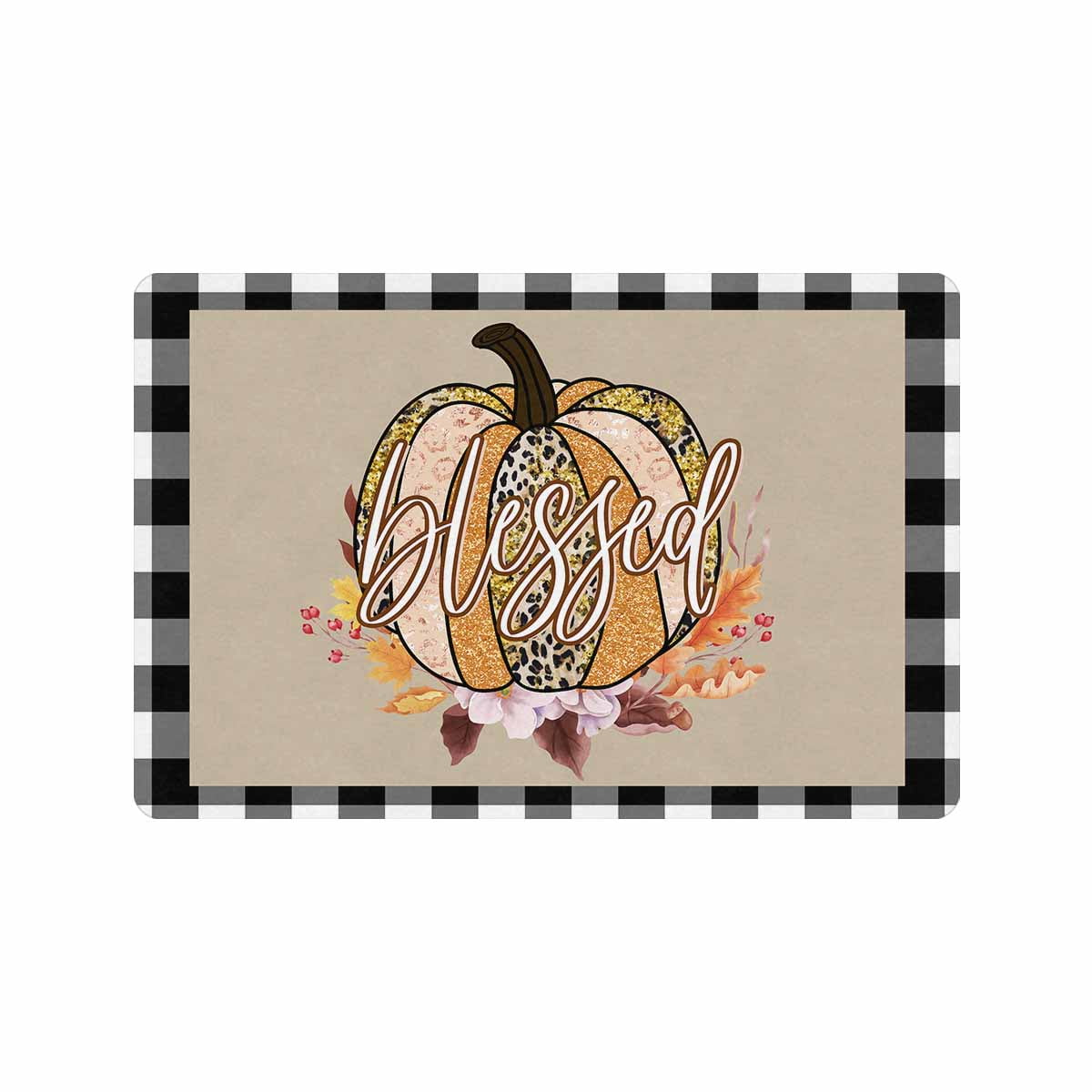 Fall Door Mat, Orange Maple Leaves Welcome Indoor Front Door Mat Autumn ...