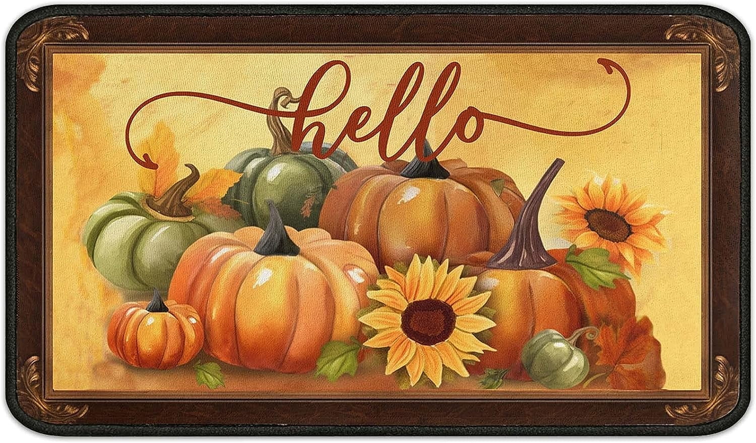 Fall Door Mat Outdoor, Farmhouse Pumpkins Sunflower Doormat, Funny ...