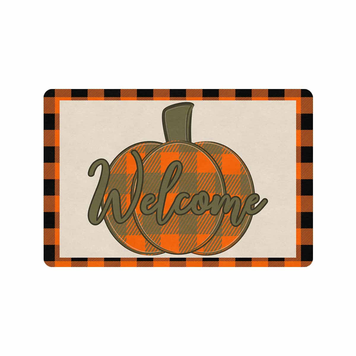 Fall Door Mat, Pumpkin Welcome Mats Outdoor for Front Door, Maple ...