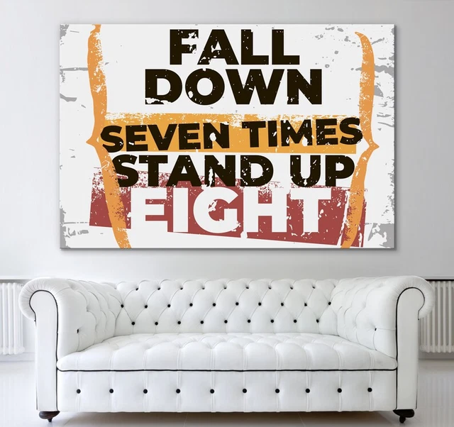 Fall Down Stand Up Motivation Poster, Home Office NO FRAMED POSTER Home ...
