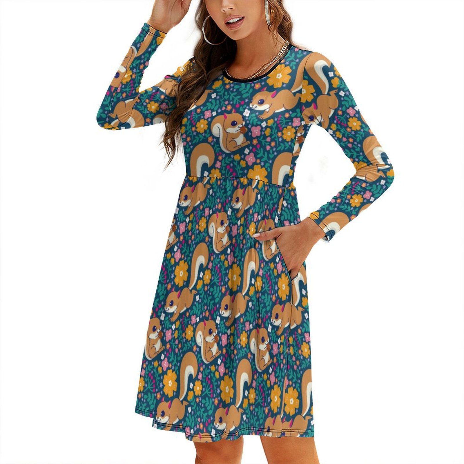 Fall Dresses for Women 2024, Squirrel Garden Delight Womens Fall ...