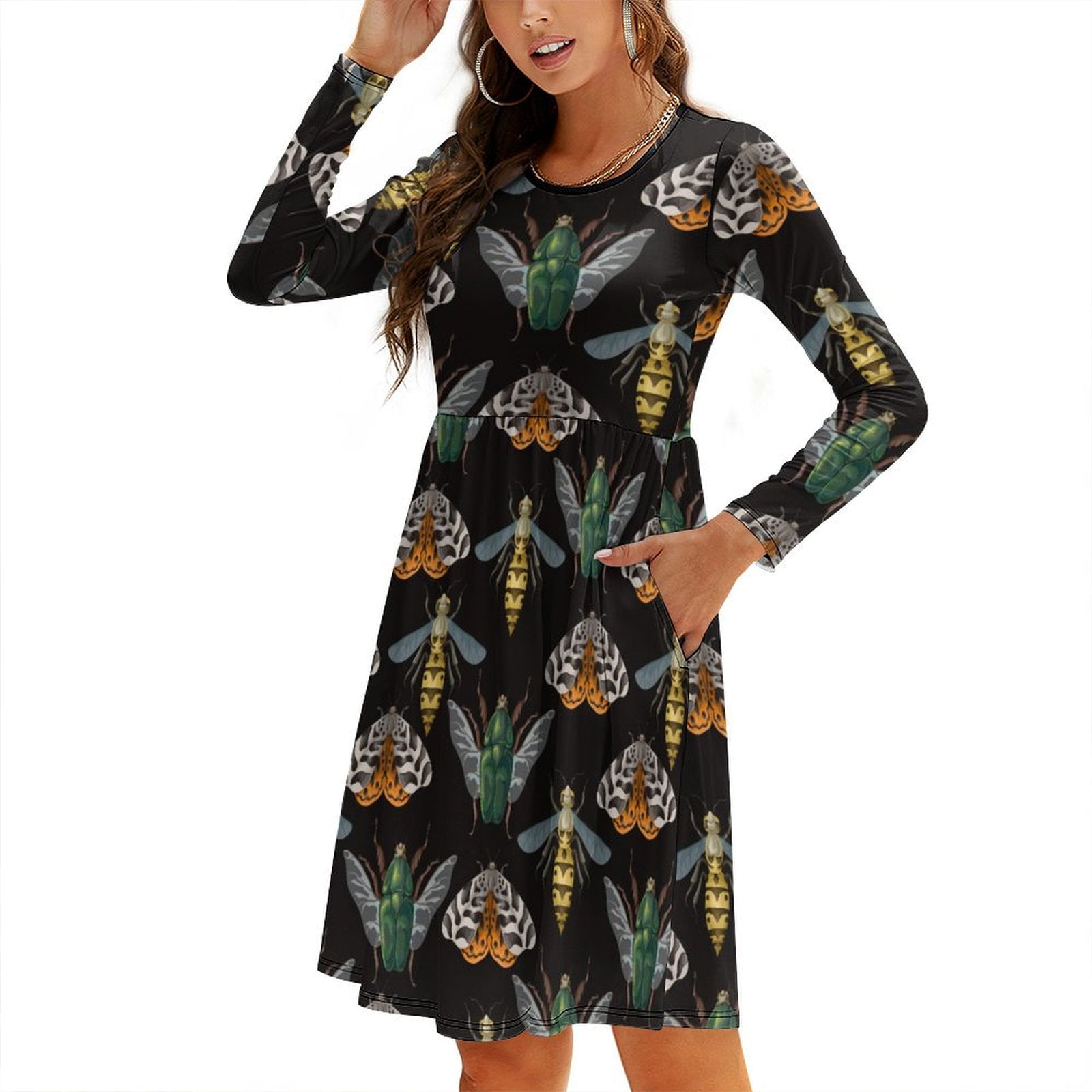Fall Dresses for Women 2024, Wasp Cockchafer Butterfly Womens Fall ...