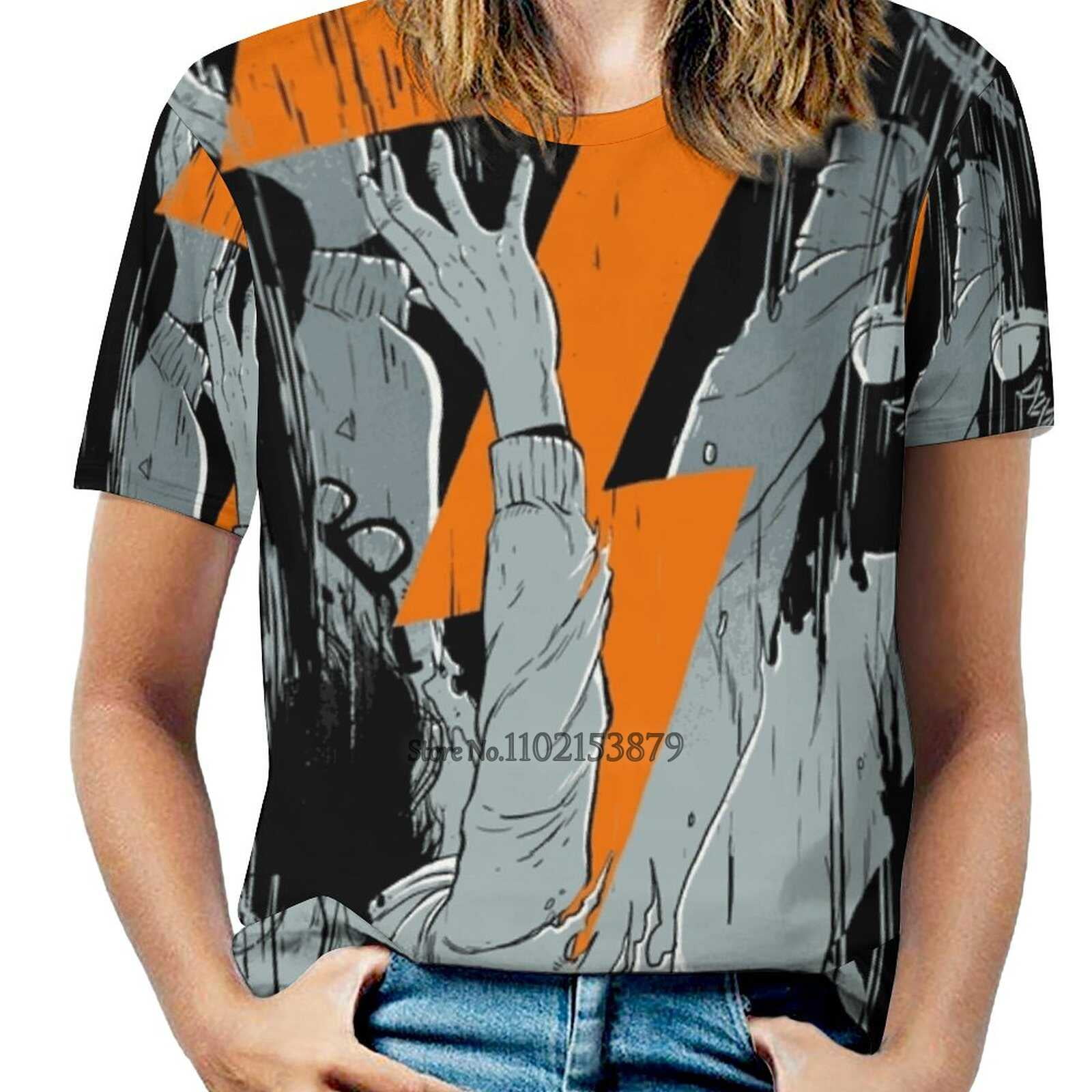 Fall Effect Women Print T-Shirt Summer Casual Tops Streetwear T Shirt ...