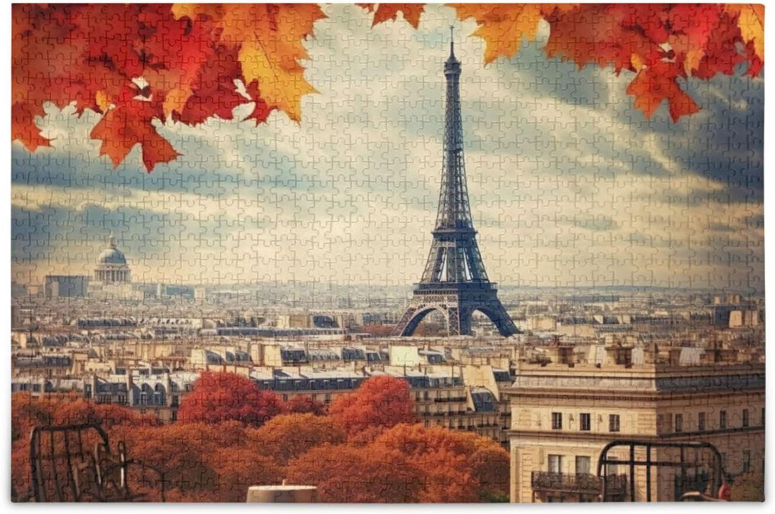 Fall Eiffel Tower Jigsaw Puzzles for Adults 500 Piece, Puzzles 500 Pieces for Adults Challenging ...