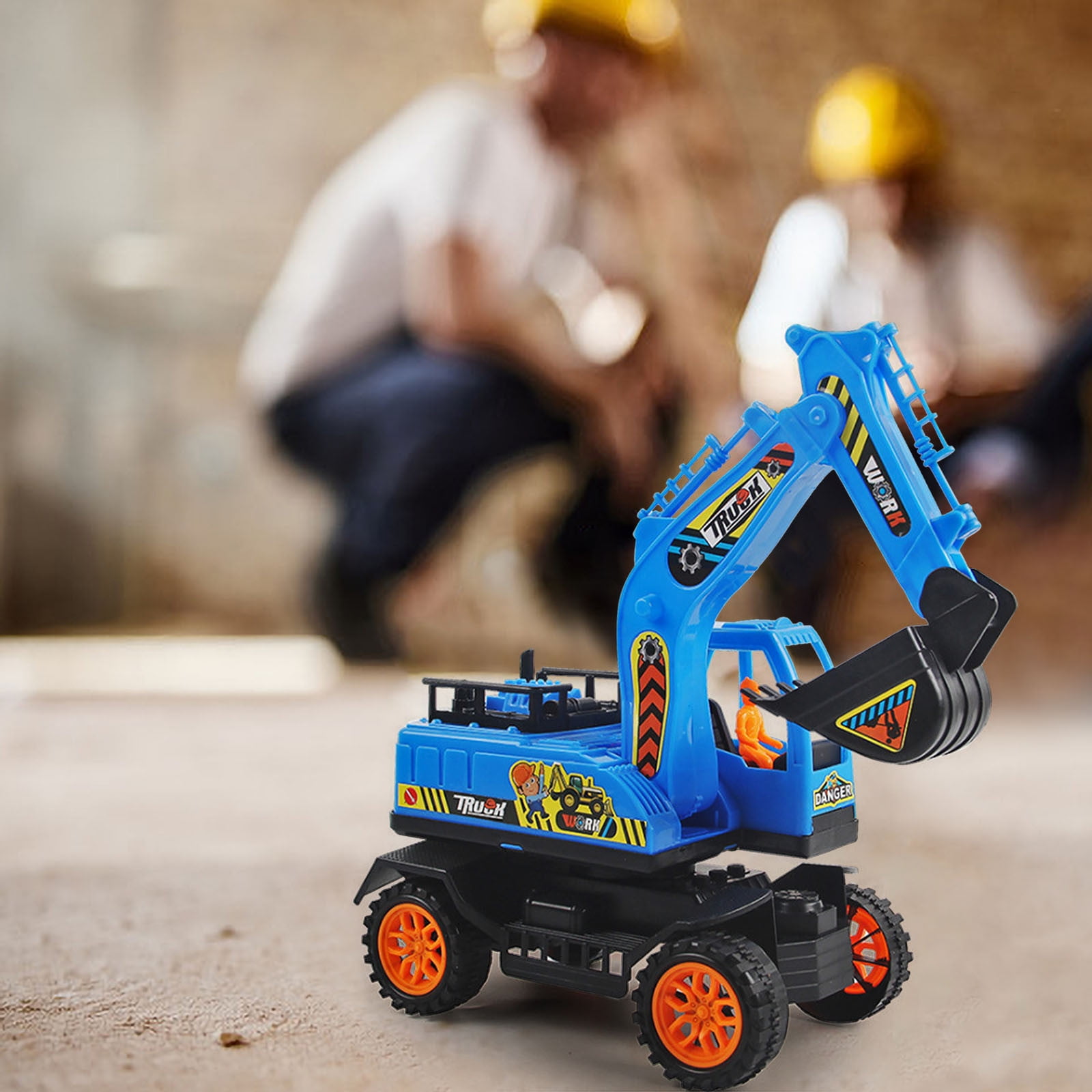 Fall Engineering Vehicle Boy Inertial Excavator Set Boy Toy(Blue) as ...