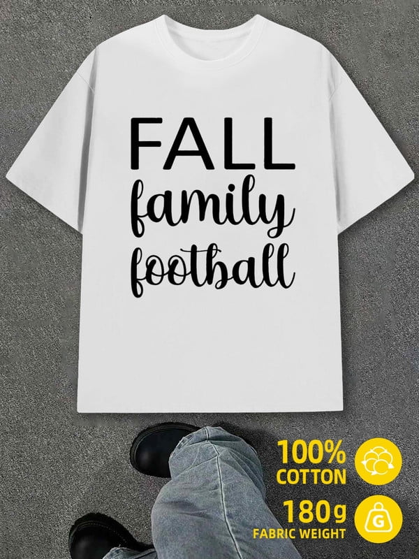 Fall Family Football men white 180G 100% Cotton Unique designs, summer ...