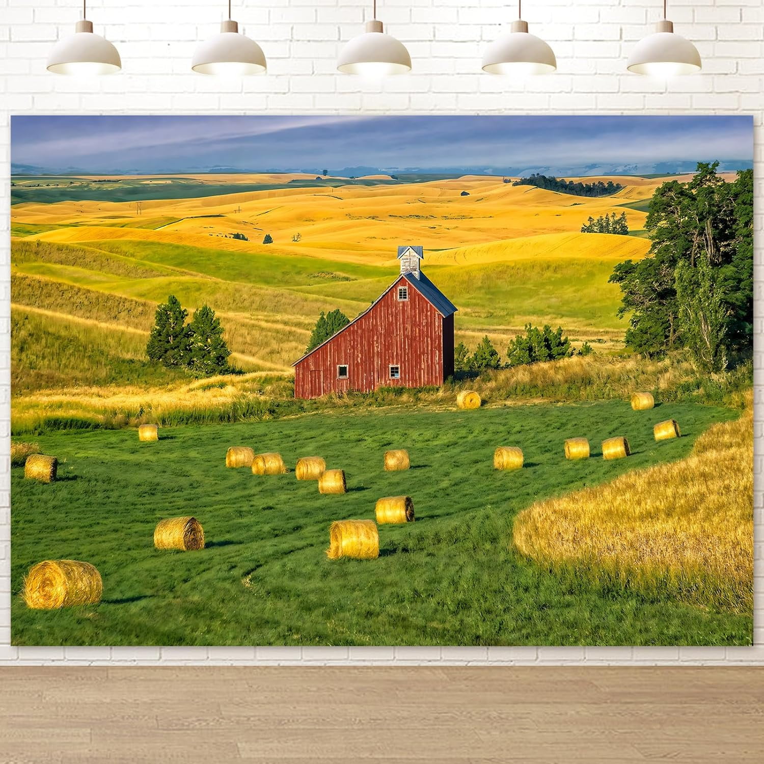 Fall Farm Field Backdrop 7X5FT Cloth Fabric Autumn Harvest Barn Scenery ...