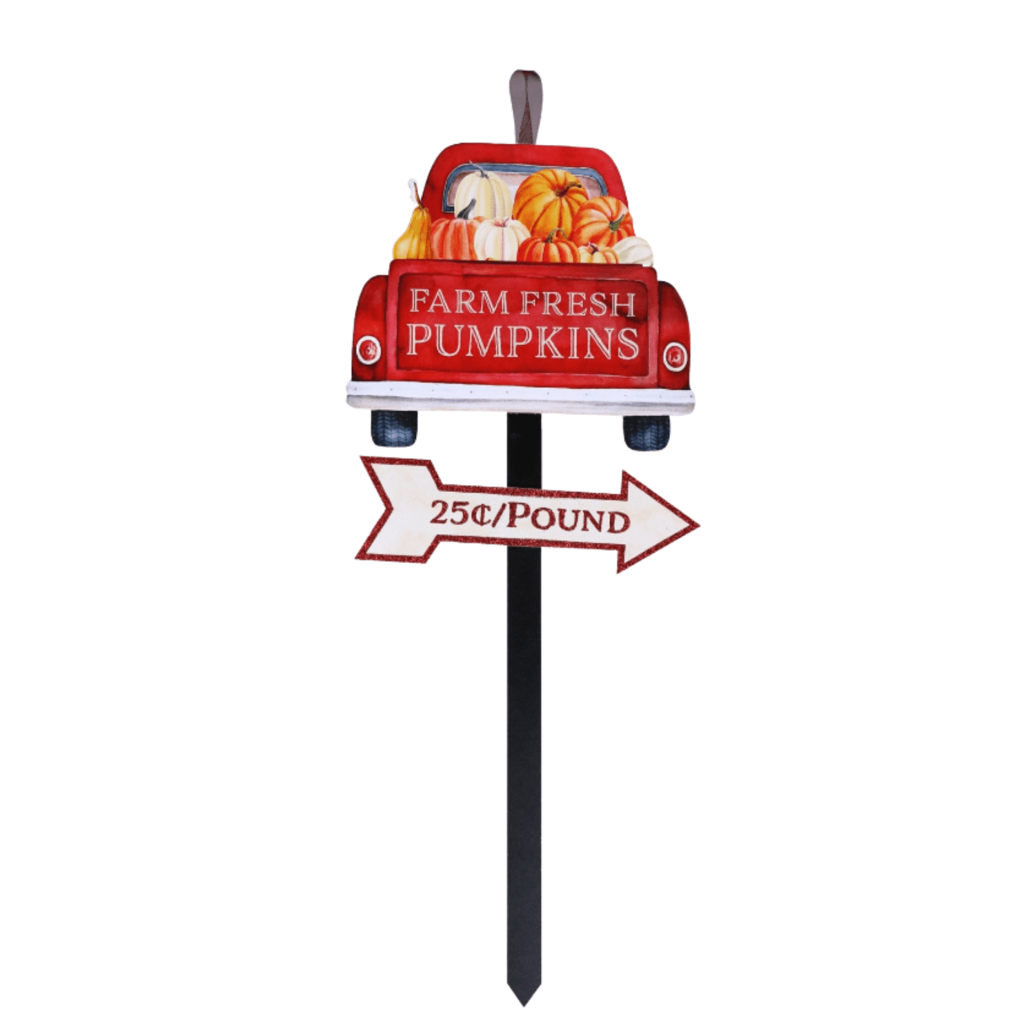 Fall Farm Fresh Pumpkins Garden Stake 26x9.625 in.- Decorative Wooden ...