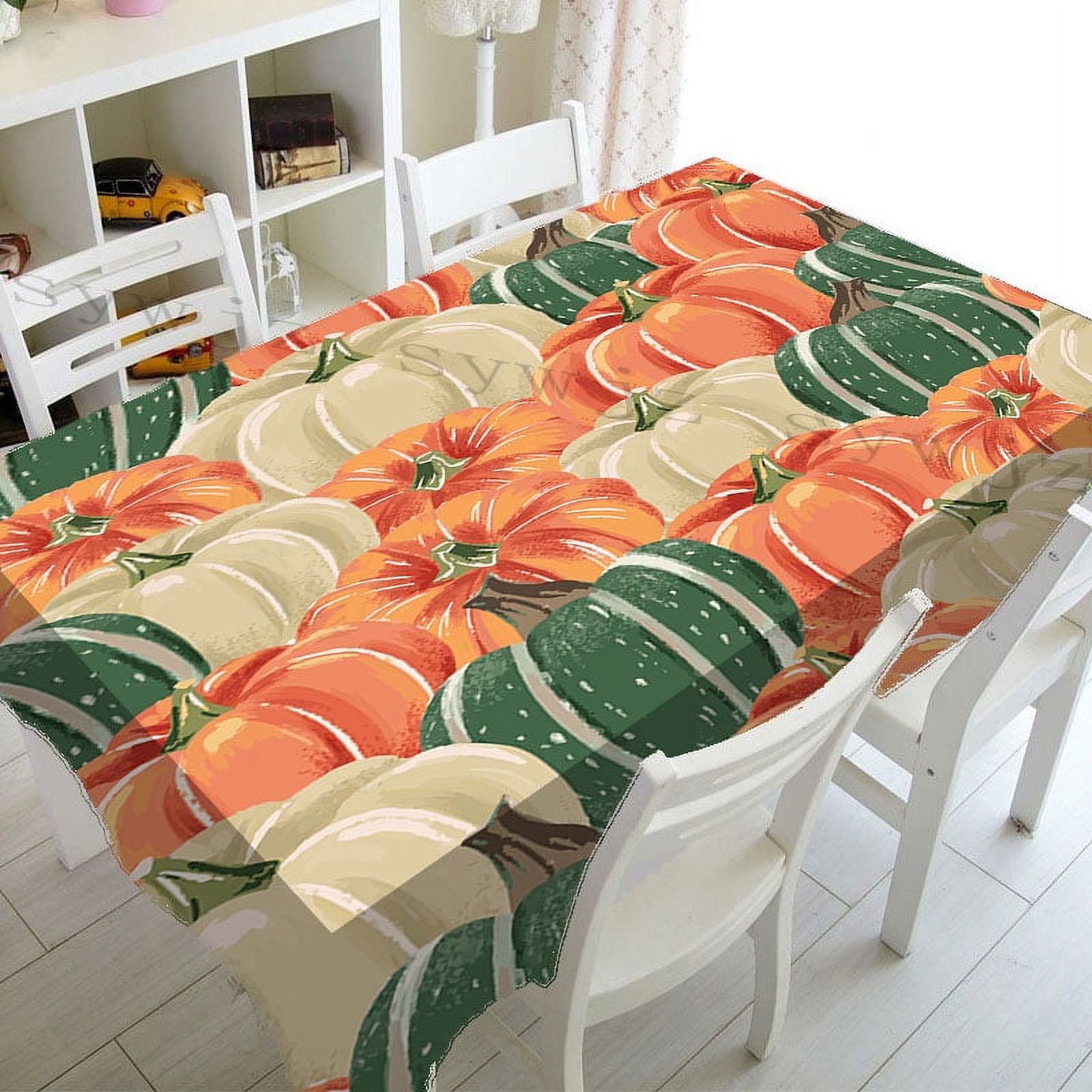 Fall Farmhouse Pumpkin Harvest Kitchen Table r Tablecloths Thanksgiving ...