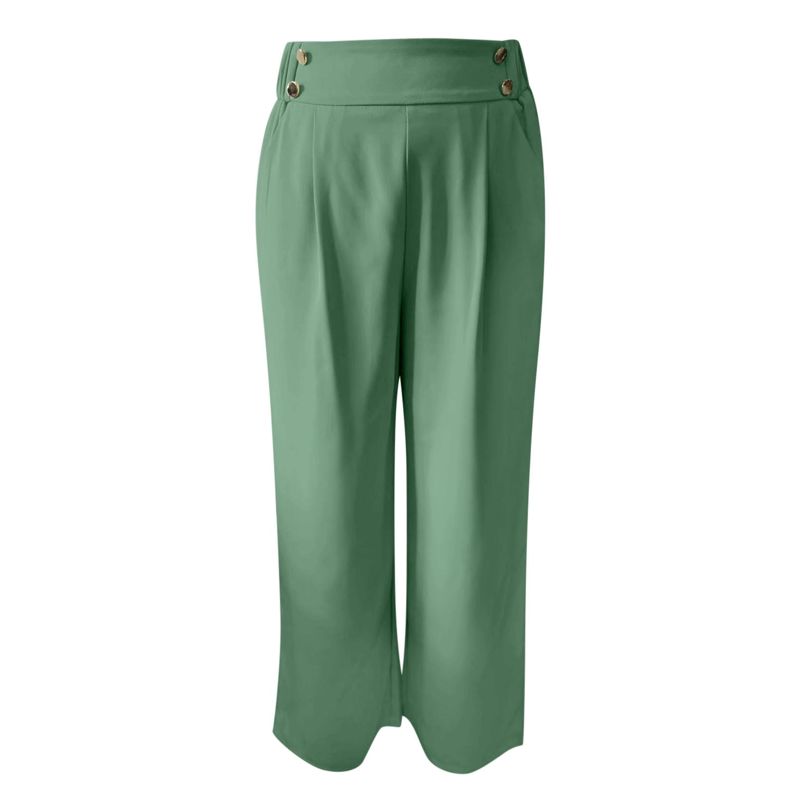 Fall Fashion High Waist Flowy Casual Trousers Solid Color Long Pants ...