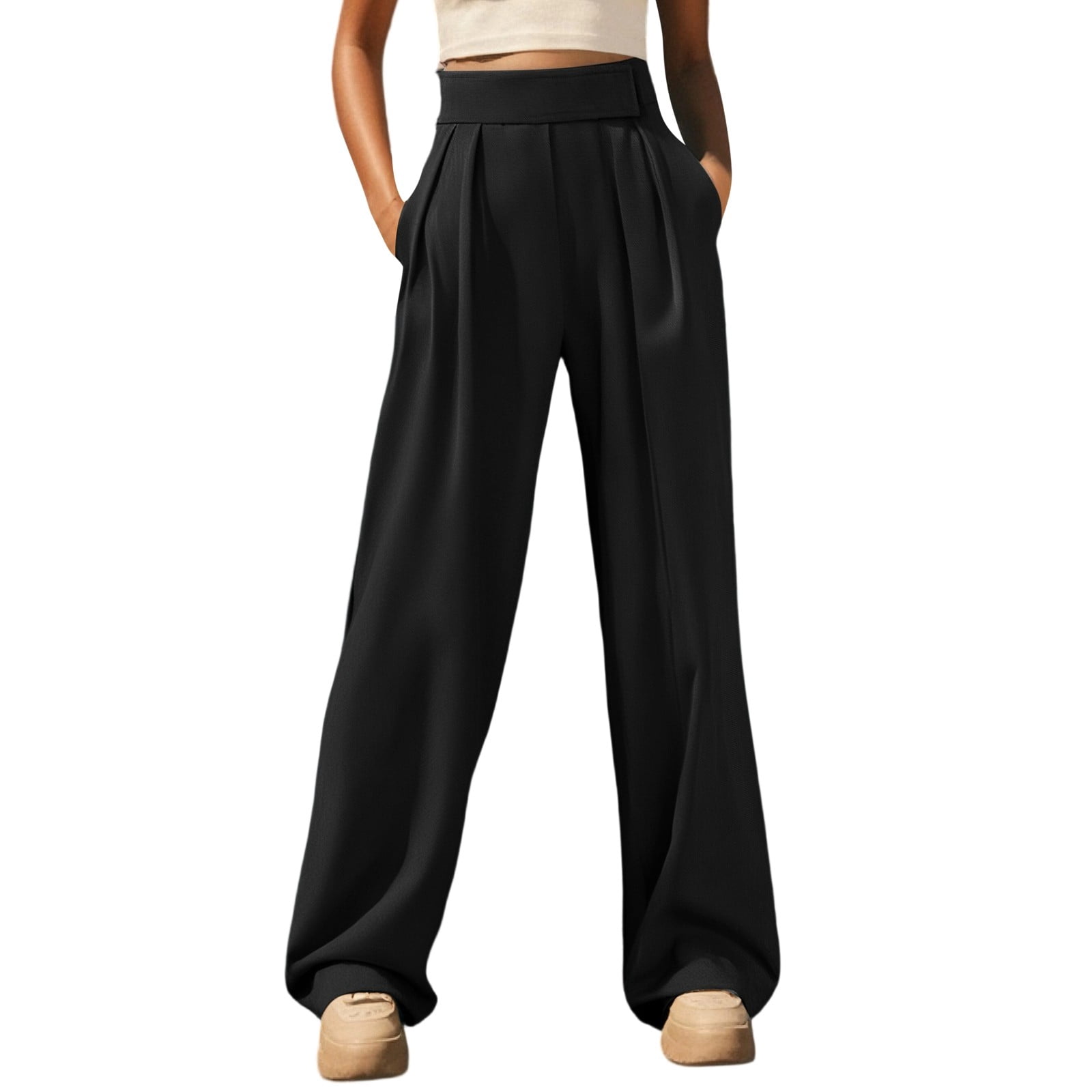 Fall Fashion Women's Casual Pants High Waisted Straight Leg Trousers ...