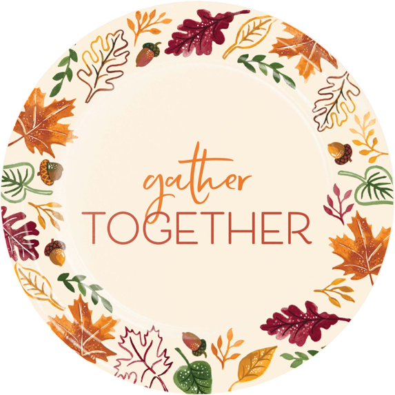 Fall Festivities Gather Together 9-inch Paper Plates 8 Per Pack ...