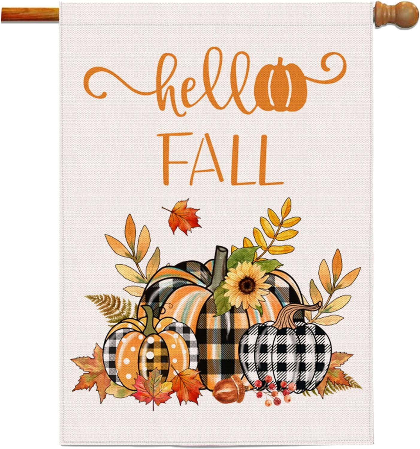 Fall Flags 28x40 Double Sided, Fall Decor - Hello Autumn Pumpkins ...